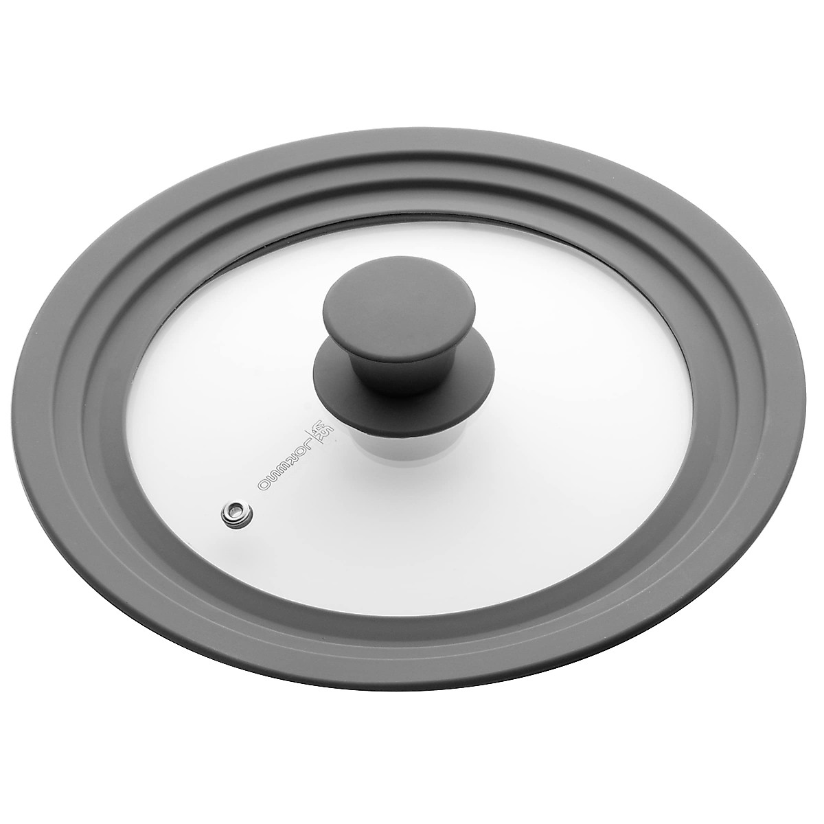 Loreso Silicone Glass Lid Grey - Universal Silicone Glass Lid for Pots Pans & Skillet 7, 7.5, 8, 8.5, 9 & 9.5" Inches, Tempered Glass Lid with Steam Vents & Cool-Touch Handle (Small - Grey)