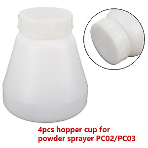 4 Piece Durable Electrostatic Sprayer Hopper Cups for Powder Coating Spray Gun PC02/PC03