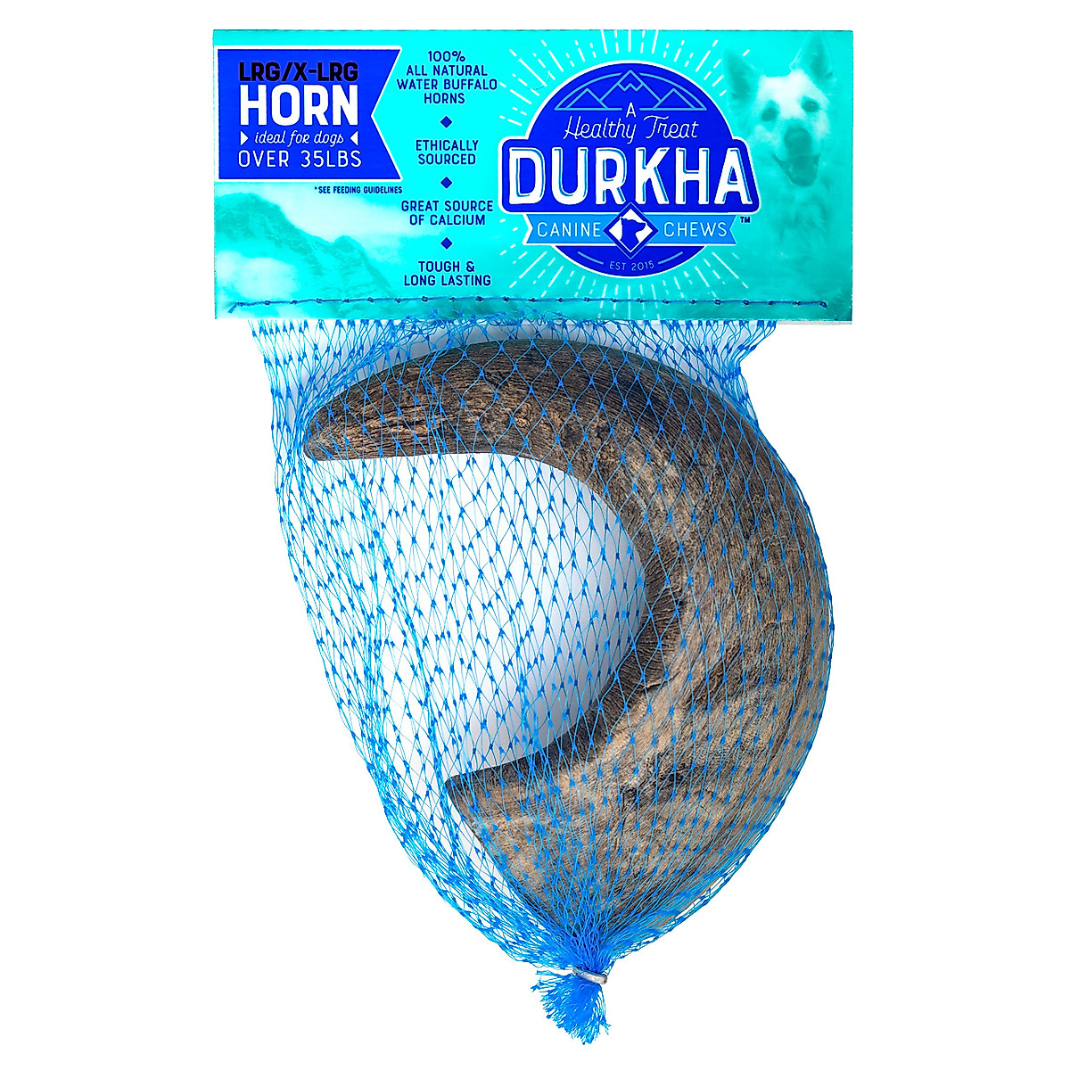 Durkha Horn: Long Lasting 100% Natural Water Buffalo Horn Dog Chews, Dog Treats, Bone, Dog Toys (Small (3 CT/Min. 3 OZ))