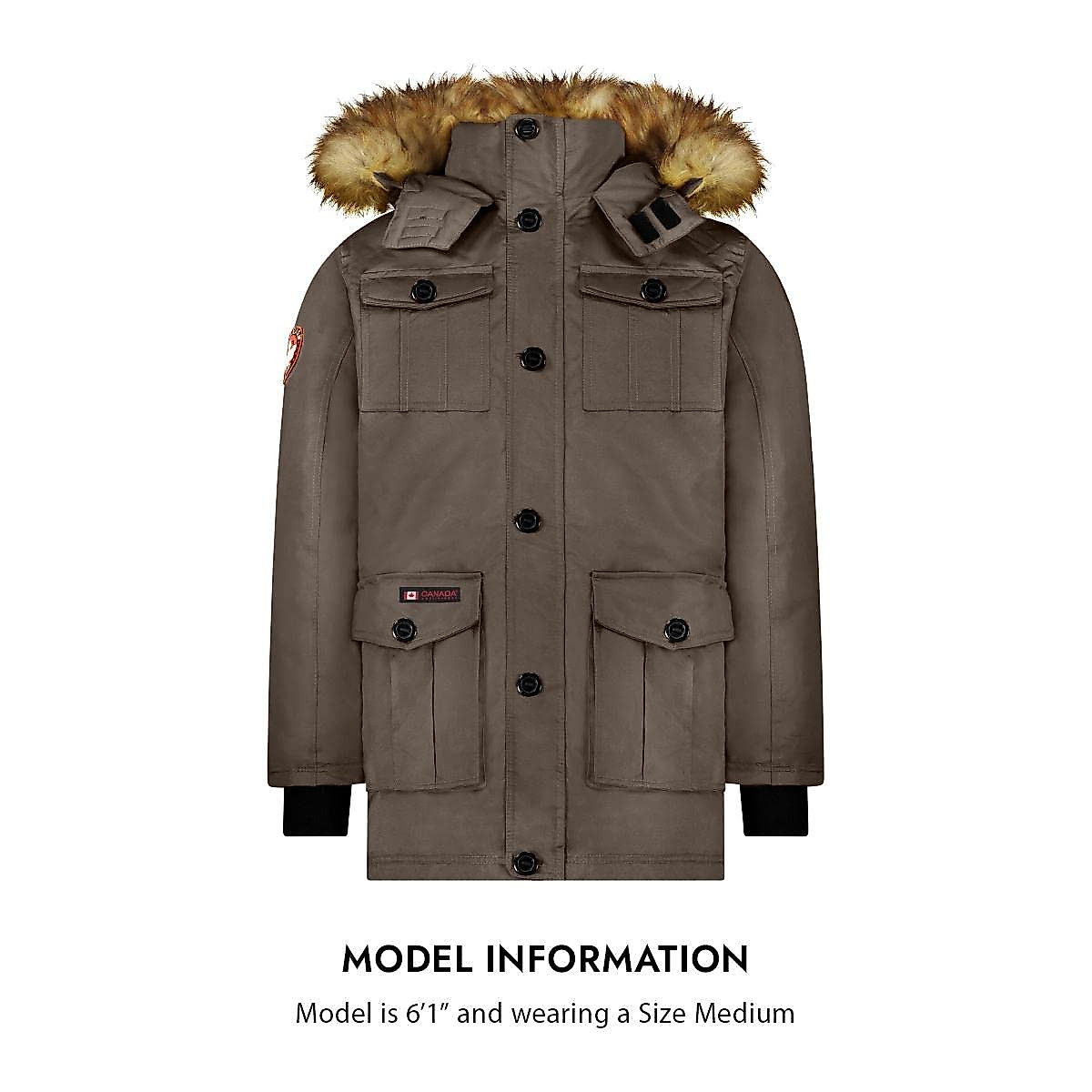 CANADA WEATHER GEAR Men's Insulated Winter Parka Coat Green Size XL