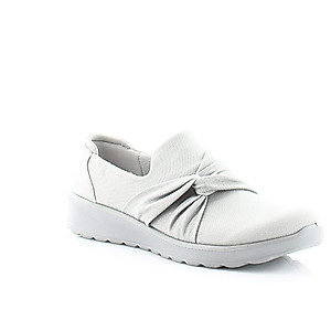 BZees Women's Glimmer Slip-Ons Loafer, Silver Smoke Shimmer, 8 Wide