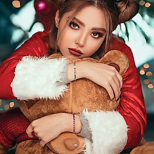 Hicarer 6 Pieces Evil Eye Bracelet Bracelets Turkish Glass Bead Jewelry Protection Amulet Lucky Bracelet for Women Men