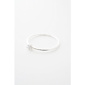 Honeycat Opal Orb Crystal Ring in Gold, Rose Gold, or Silver | Minimalist, Delicate Jewelry (Silver, 6)