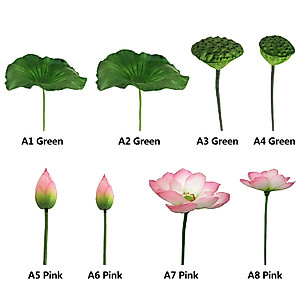 SMLJFO 35.4in Artificial Lotus Branch Simulation Plant Ornaments PU Fake Flower Decoration with Rod for Table Garden Wedding Party Office Home Decor