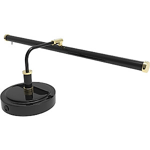 Cocoweb Adjustable LED Grand Piano Desk Lamp in Black with Brass Accents - PLED101D