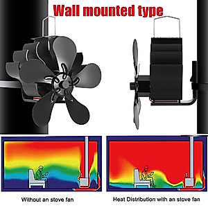 Fireplace Fans, 5 Blades Heat Powered Stove Fan, Wood Stove Fans for Stoves & Fireplaces Silent Heat Powered Fireplace Fan,No Electricity Required for Wood/Log Burner (5 Blades Fan)