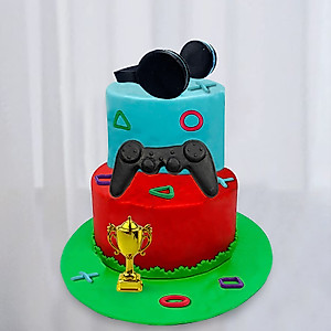 11 PCS Video Game Themes Cake Toppers Cake Decoration Headset Cake Decoration Game Console Controller Cake Decoration Game Theme Birthday Party Supplies