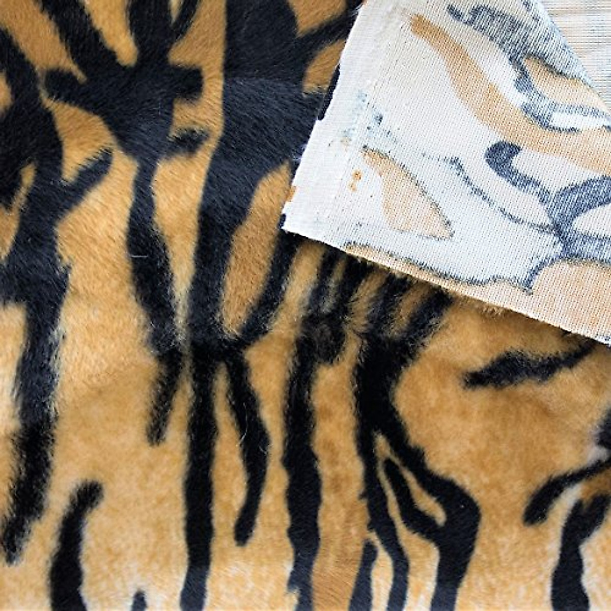 Velboa Wave Print Tiger Fabric, 60 Inch, by The Yard (Gold)
