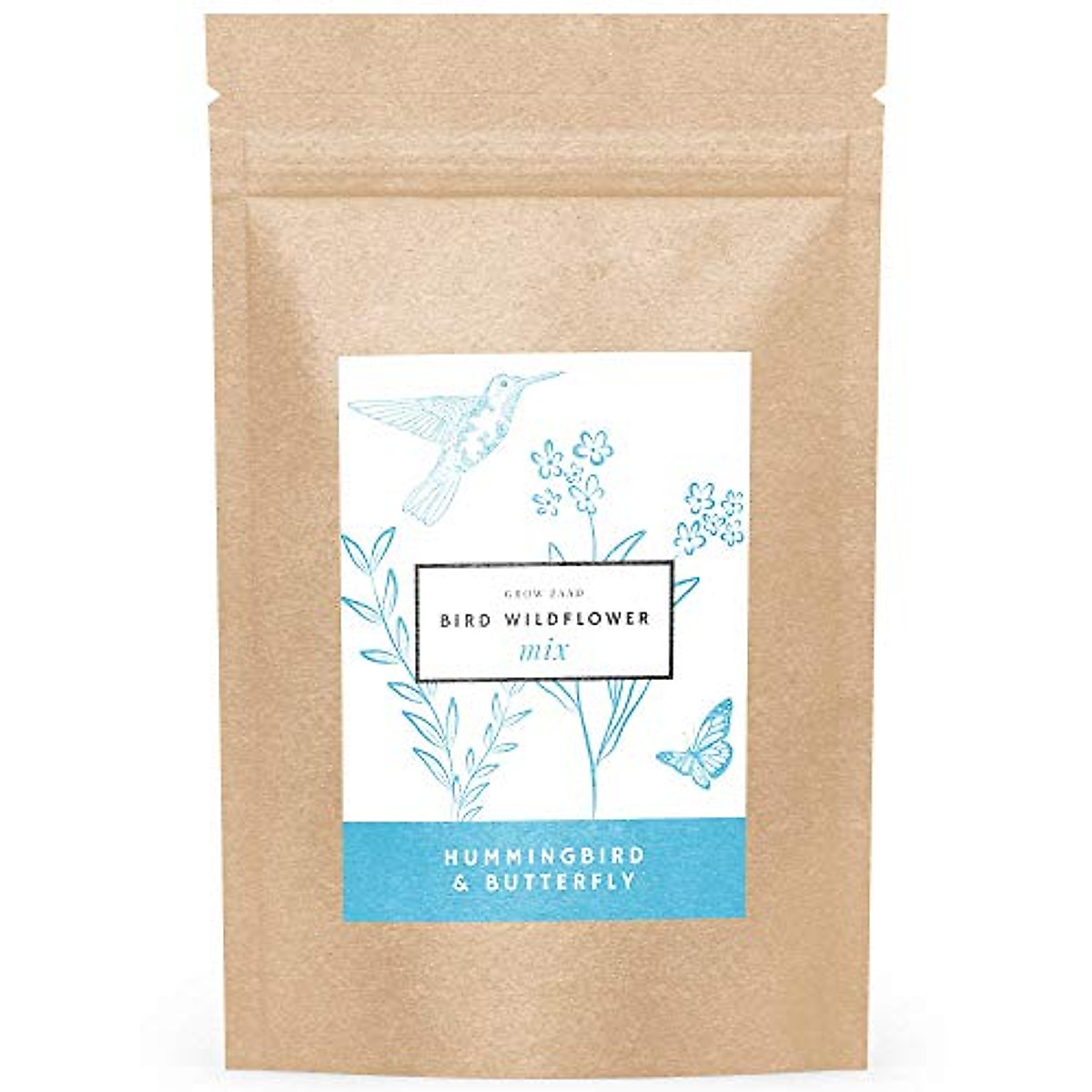 Bird & Butterfly Wildflower Pollinator Mix - 65,000+ Seeds Perennial & Annual Flowers - Planting Outdoors for Hummingbirds & More - Calendula, Yarrow, Poppy, Baby's Breath