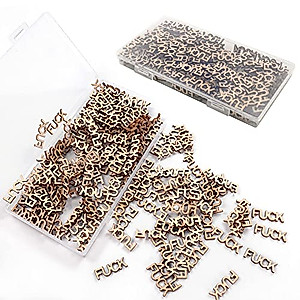 HZFLY FUCK Wooden Cutout Letter Piece, 200 pcs FUCK Piecse, ​Make Your Own Jar of Fucks, Fuck Gift for Valentine feets Day, Birthdays, Anniversaries