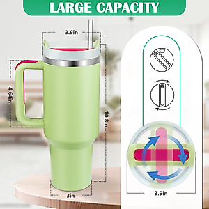 BELYQLY 40oz - New Version Stainless Steel Vacuum Insulated Tumbler with Lid and Straw for Water, Smoothie and More, Iced Tea or Coffee (Green)