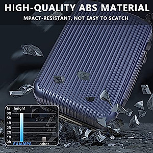 Fujampe Luggage Sets 3 Piece PC+ABS Lightweight Hardside Suitcase Sets with Double Spinner Wheels TSA Lock Hardshell Luggage Set, 3-Piece Set (20/24/28), Navy Blue