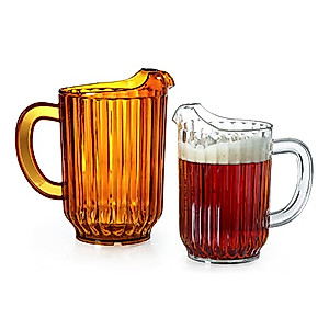 G.E.T. P-2064-1-A-EC BPA-Free Break-Resistant Restaurant Style Plastic Pitcher, 60 Ounce, Amber