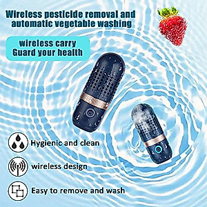 COMUSTER Vegetable Washing Machine,Fruit Cleaner Device,Banana Cleaner Machine,Fruit Purifier for with OH-ion Purification Technology for Cleaning Fruit,Vegetable,Rice,Tableware (Royal Blue)