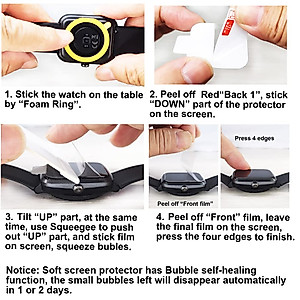 smaate Screen Protector Compatible with Iaret i18 1.7”, HAFURY C7 1.54 inches and Kimnix NK03 1.72” Smartwatch, 4-Pack, TPU Soft, Bubble Self-healing