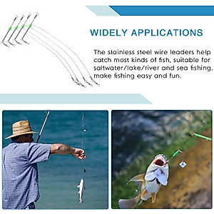 Fishing Wire Leaders -15Pcs Surf Fishing Rigs Saltwater Wire leaders for fishing Bottom Fishing Rigs Fishing Wire Leader Rig Wire Leader Trace with Swivels Saltwater Freshwater Fishing Leaders