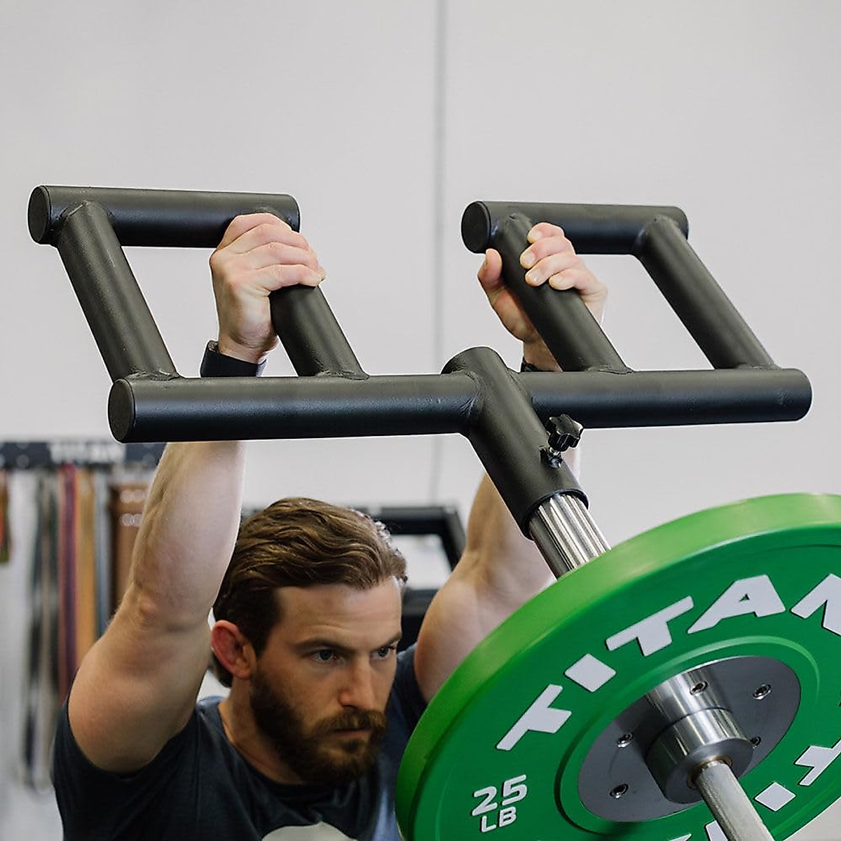 Titan Fitness Viking Press Landmine Attachment, 50mm Neutral Fat Grip Handle, Fits 2" Olympic Barbell, Home Gym Equipment for Shoulder Press, Row, Squat, Deadlift & More