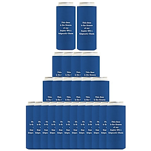 Wedding Party Supplies Any Text Custom Coolie 24-Pack Personalized Ultra Slim Can Coolies Twilight