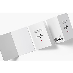 KARTO - Sweet Birthday Card for Wife, Large 5.5 x 8.5 Greeting Card, Birthday Card for Wife from Husband, Happy Birthday Wife Card - Simple Wife