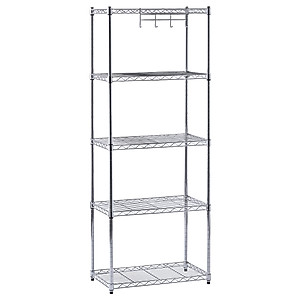 Muscle Rack 5 Tier Wire Chrome Shelving Unit 24" W x 14" D x 59" H