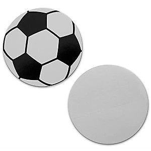 Novel Merk Soccer Sports Ball Vinyl Stickers - 2” Round Individual Decals for Laptop, Water Bottle, Phone, Party Favors, & Decor - Adheres to Clean Surfaces Waterproof & Repositionable (20)