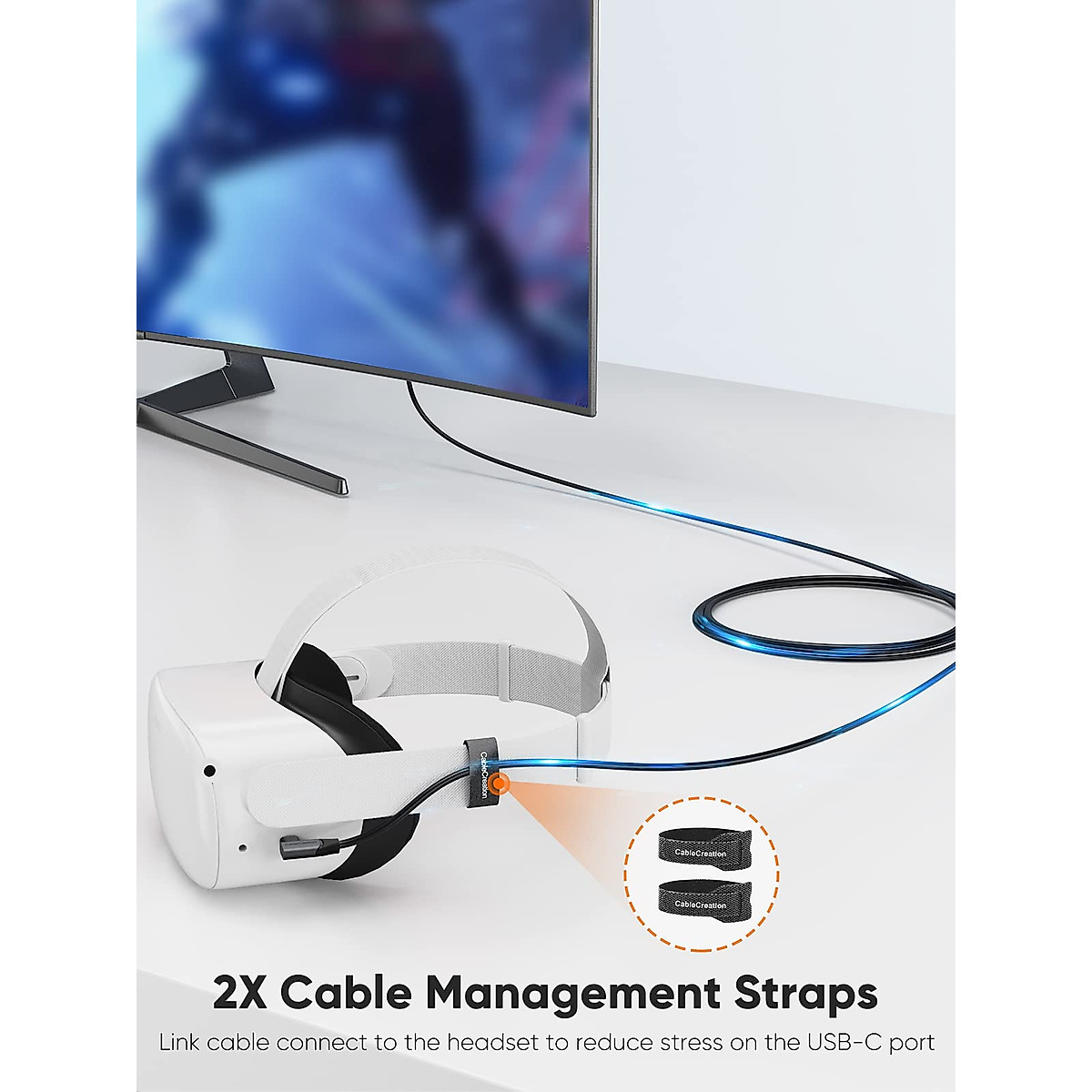 CableCreation 16FT Link Cable Compatible with Meta Quest Pro/Quest3/Quest2/Pico4, USB to USB C 3.1 Cable 5Gbps Highly Speed VR Headsets Accessories Gaming PC Link Cable 5 Meters