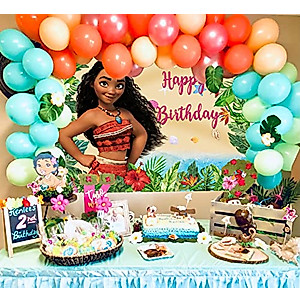 7x5ft Moana Birthday Party Backdrop Photo Summer Sea Moana Background Photography Princess Girls Birthday Cake Table Decoration