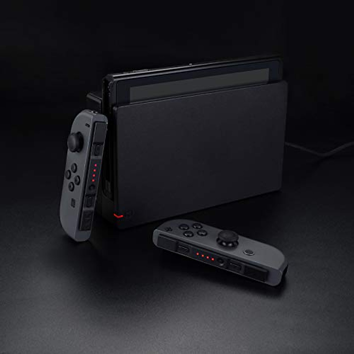 eXtremeRate Firefly LED Tuning Kit for Nintendo Switch Joycons Dock NS Joycon SL SR Buttons Ribbon Flex Cable Indicate Power LED - Red (Joycons Dock NOT Included)