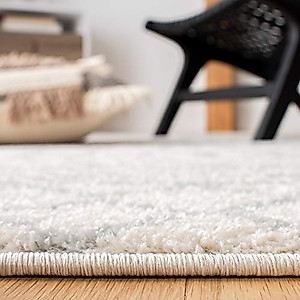 SAFAVIEH Tulum Collection 6' x 9' Ivory / Light Grey TUL270D Moroccan Boho Distressed Non-Shedding Living Room Bedroom Dining Home Office Area Rug