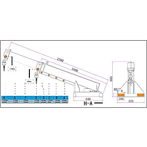 BREVELTION 6600LB Forklift Mobile Crane, Lifting Forklift Extension Attachments Jib Boom Crane, W/Telescopic Boom 63"-98", for Forklift Towing Handling