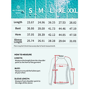 ATTRACO Womens Rash Guard Shirt Swimsuit Swim Top Long Sleeve Diving Shirts
