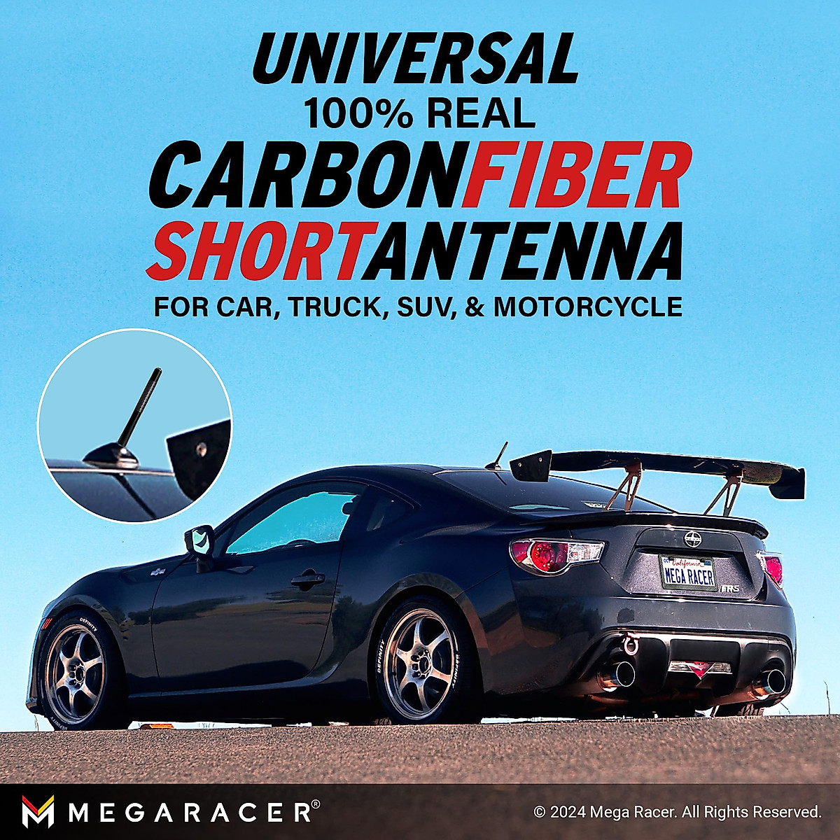 Universal Car Antenna Replacement | Truck Antenna | 5 Inch Carbon Fiber | Antena para Carro | Short Antenna for Truck | Billet Antenna for Car | Car Audio & Video Antennas | Auto Accessories | Black