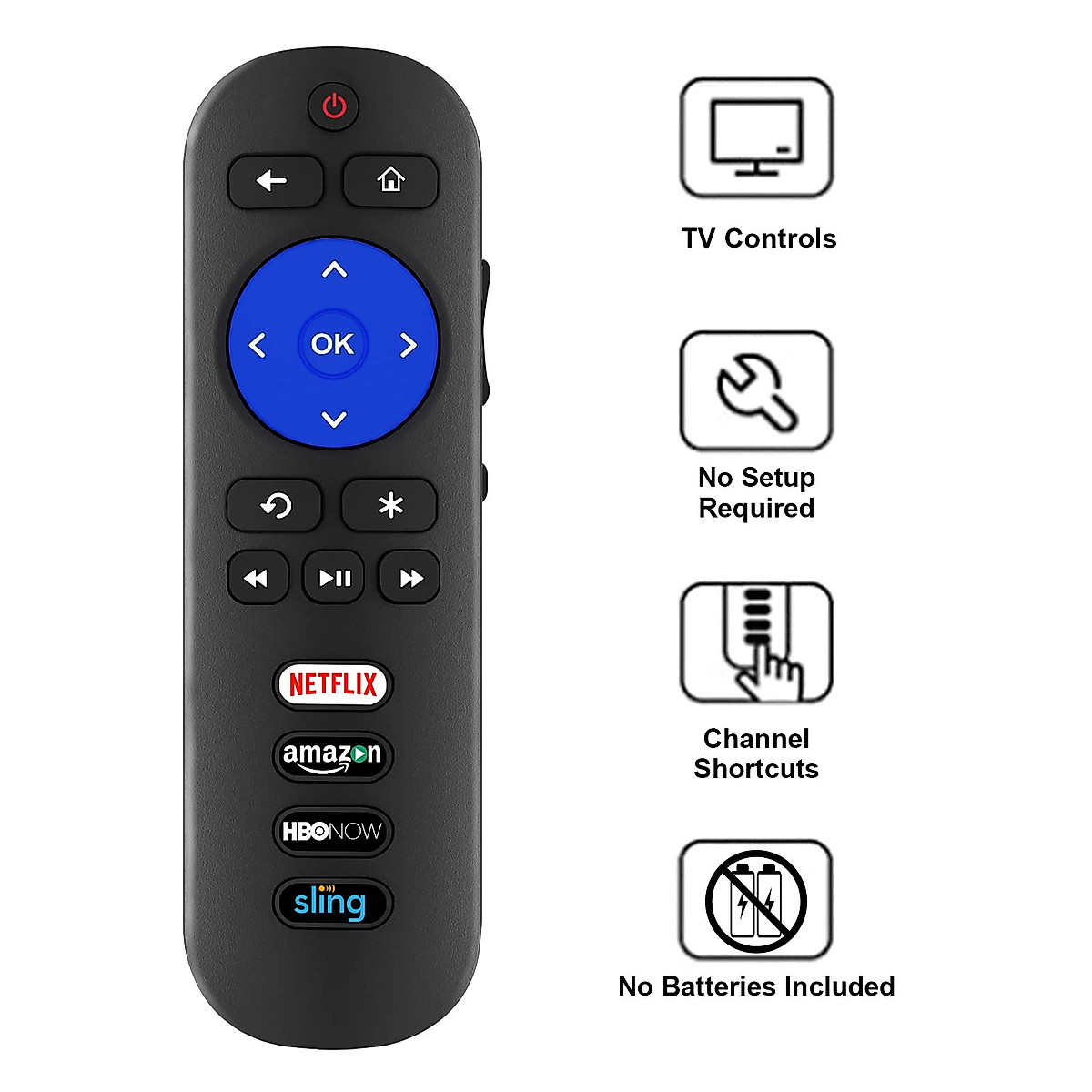 Pack of 2 Replacement Remote Compatible with All TCL Roku TV Remote, RC280 RC282 Remote for TCL 28 32 40 43 48 49 50 55 65 75 85 inch Smart Roku TV, No Setup & Pair Requried