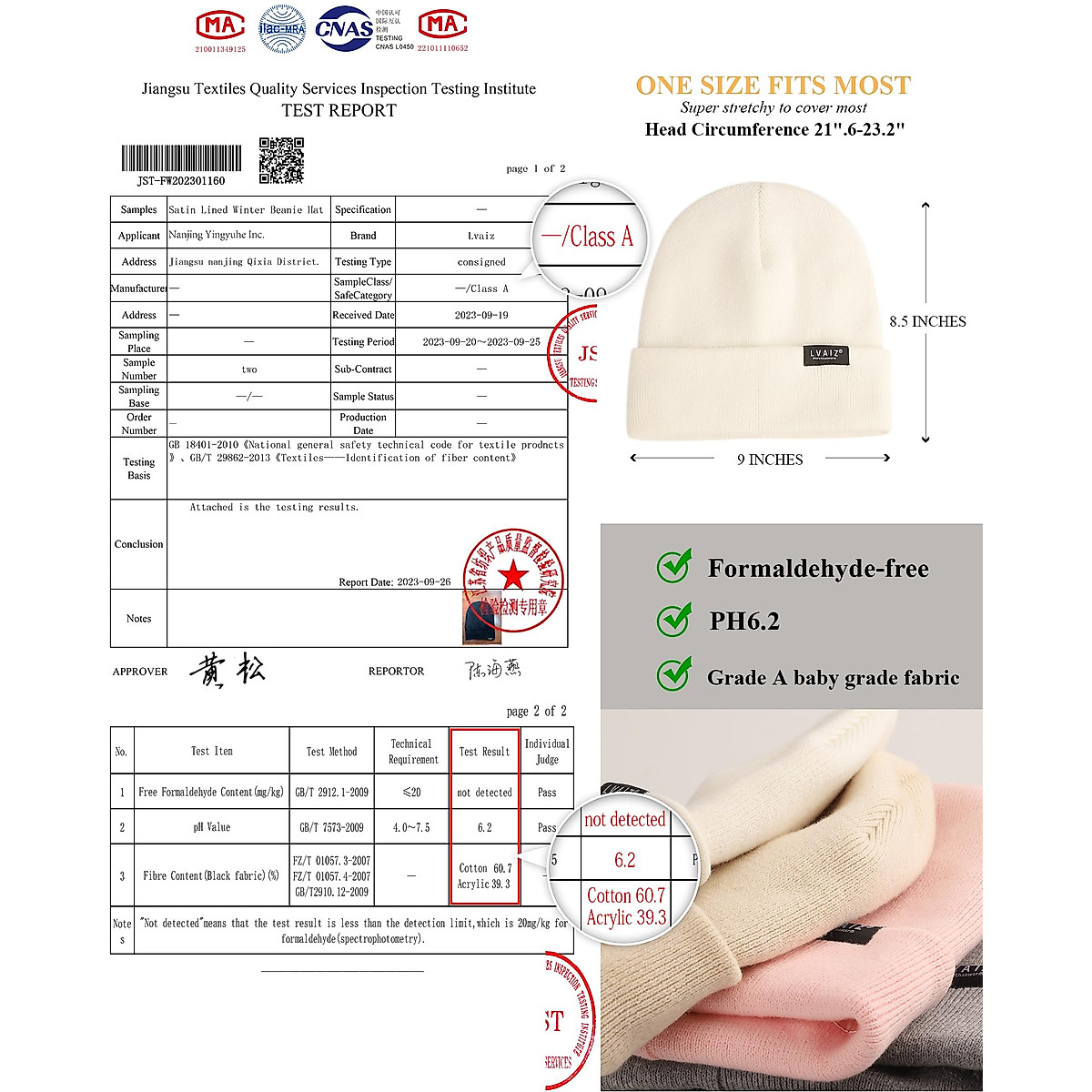 Satin Lined Winter Beanie Hats for Women Knitted Watch Hat with Silk Lining Unisex Solid Skull Cap