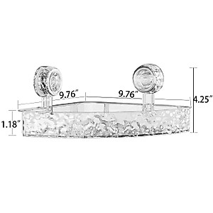 Shower Caddy, Suction Cup Shower Organizer Bathroom Removable Shower Basket Strong Suction Shower Shelf Shower Rack, Clear White And Silver, Slim