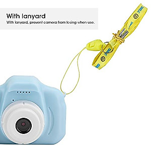 Kids Camera, 2.0inch LCD Screen 1080P Mini Cartoon Children Camera Video Camera Portable Toy, Christmas Birthday Gifts for Girls Age 3-9 (Blue-Primary Edition)