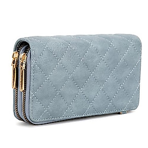 Montana West Crossbody Wallet for Women Dual Zipper Compartment Wristlet Purse Clutch Shoulder Bag MWC-209JN