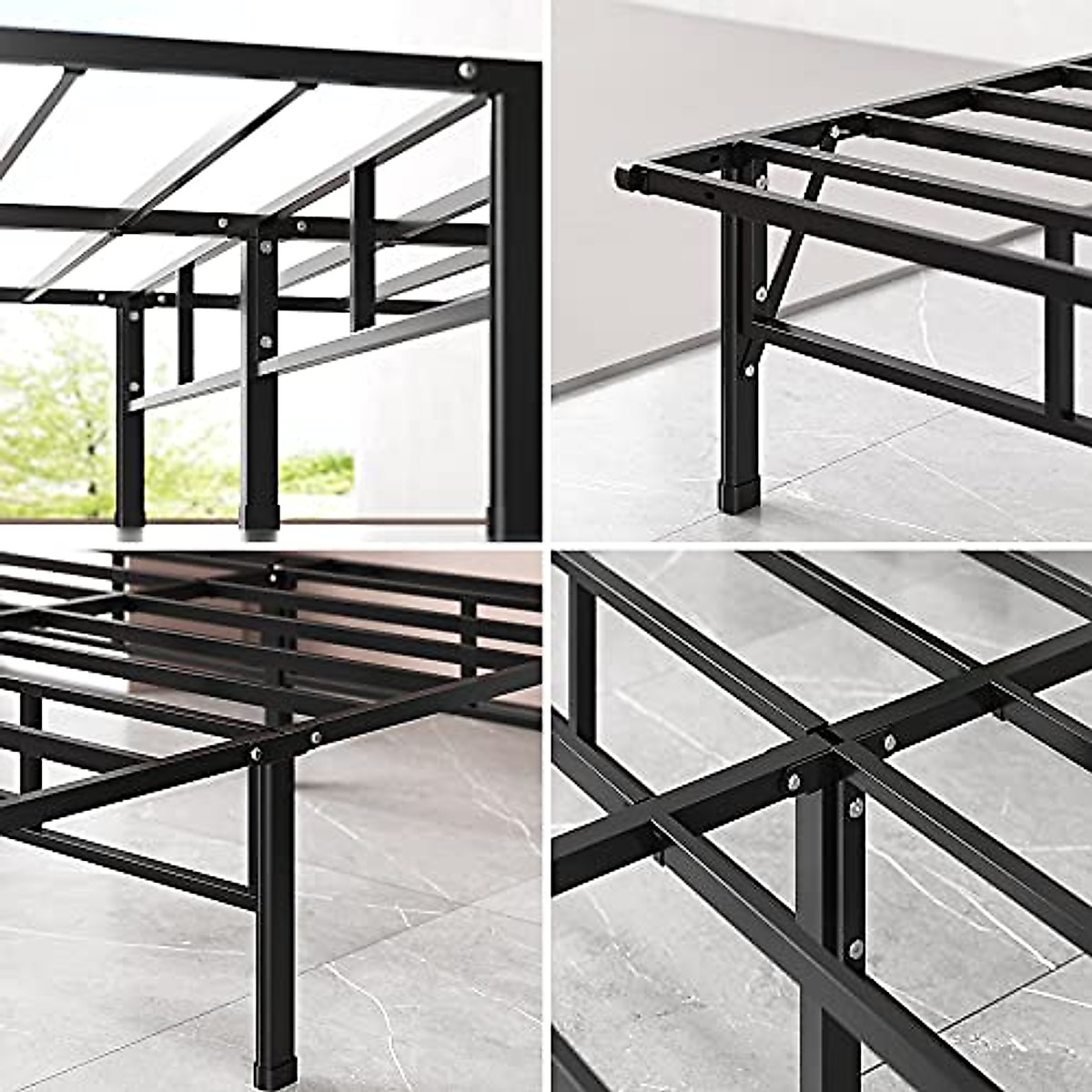 ZINUS SmartBase Compack Mattress Foundation / 14 Inch Metal Bed Frame / No Box Spring Needed / Sturdy Steel Slat Support, Twin