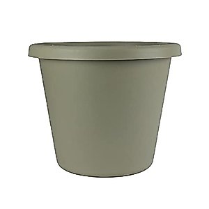 The HC Companies 15.5 Inch Round Classic Planter - Plastic Plant Pot for Indoor Outdoor Plants Flowers Herbs, Seafoam