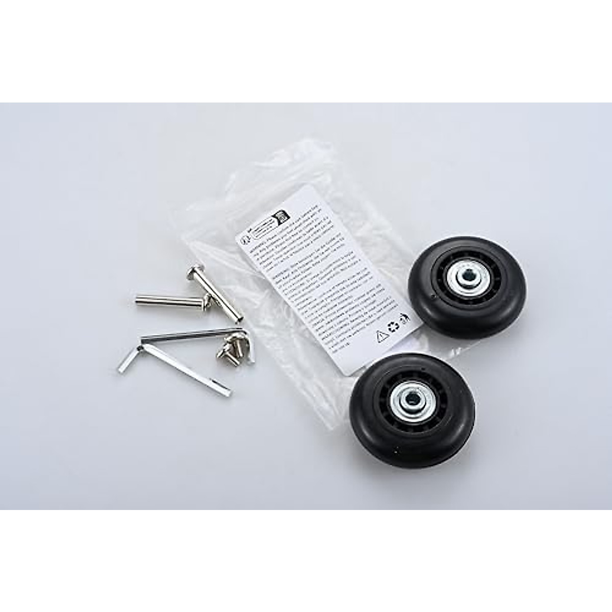 Mtsooning 2 Sets Luggage Wheel Replacement Kit, 60x17mm Rubber Swivel Caster Wheels, Suitcase Bearings Repair Wheels with Screws Axles Wrench Bearings,Inline Outdoor Skate Wheels