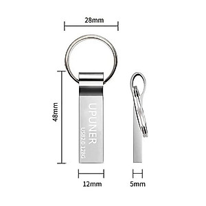 128G USB 3.0 Flash Drive, Metal Keychain Thumb Drive Memory Stick Built-in Waterproof.(128G)