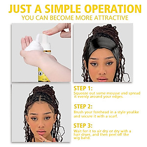 Goiple Hair Styling Mousse - Foaming Mousse for Curly Hair Wig, 6.8oz, Includes Hair Wax Stick, Brushes and Scarf, Strong Natural Finishing Hold, Organic Ingredients