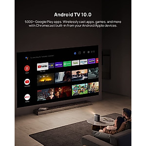 XGIMI Halo+ 1080P Portable Projector, 900 ANSI Lumens with Harman Kardon Speakers, Auto Keystone Correction, Auto Focus, Intelligent Obstacle Avoidance, Intelligent Screen Alignment, Android TV 10.0