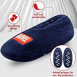 Marvel Socks and House Slippers, Captain America Fuzzy Baba House Slipper Socks for Kids, Grippers, 2-Pack Kids Fuzzy Socks