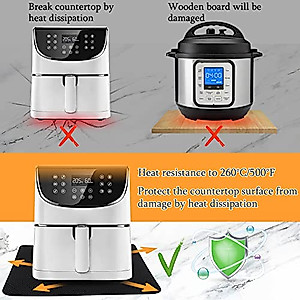 BYKITCHEN Heat Resistant Mat for Air Fryer, 4 Different Size, Appliance Sliders for Kitchen Appliances, Sliding Mat for Coffee Maker, Air Fryer, Instant Pot, Stand Mixer, Air Fryer Accessories