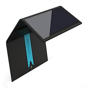 Renogy 21W Portable Foldable Solar Panel Charger Water Resistant Cover with Triple USB Ports for Hiking or Traveling, Nylon Kickstand, 21 Watts