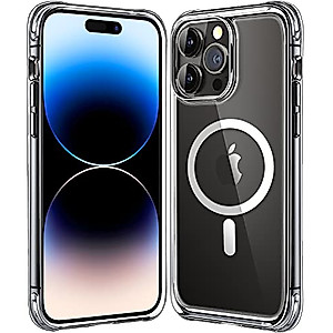 Mkeke for iPhone 14 Pro Max Case Clear Magnetic Version Work with MagSafe Non Yellowing Shockproof Case with Military Grade Protection for Apple iPhone 14 Pro Max 2022