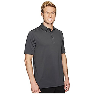 Callaway Men's Micro Hex Golf Performance Polo Shirt with Sun Protection, Solid Stretch Fabric, Asphalt, X-Large