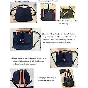 Chikencall® 3 ways Women Canvas Purses Handbags Totes Shoulder Bag Backpack Hobo (Brown)