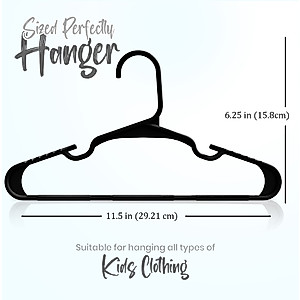 Utopia Home 60 Pack Kids Hangers - 11.5 Inch Plastic Baby Hangers for Closet - Childrens Hangers for Clothes & Infant Hangers for Closet - Ideal for Everyday Standard Use (Black)
